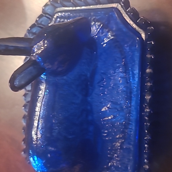 colbalt blue | Art | Vintage Blue Glass Rabbit Trinket Box Colbalt Blue ...